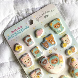 Kawaii Japan Sticker Sheet Assort Puffy Rilakkuma 2020 Pastel - Etsy