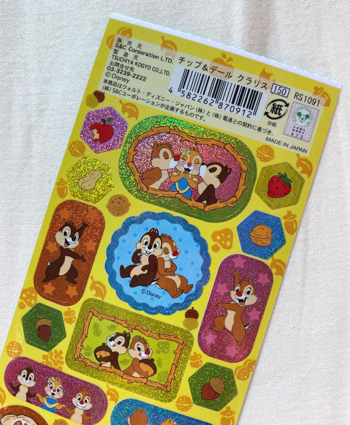 Kawaii Destash Japan Sticker Sheet Assort: Tsuchiya CHIP DALE - Etsy