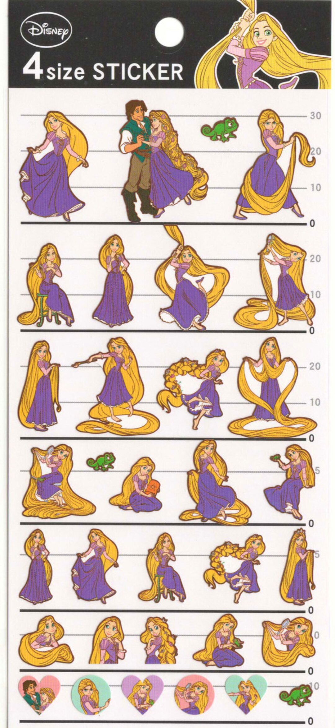 Kawaii Japan Sticker Sheet Assort: 4 Sized Disney Princess Series ...
