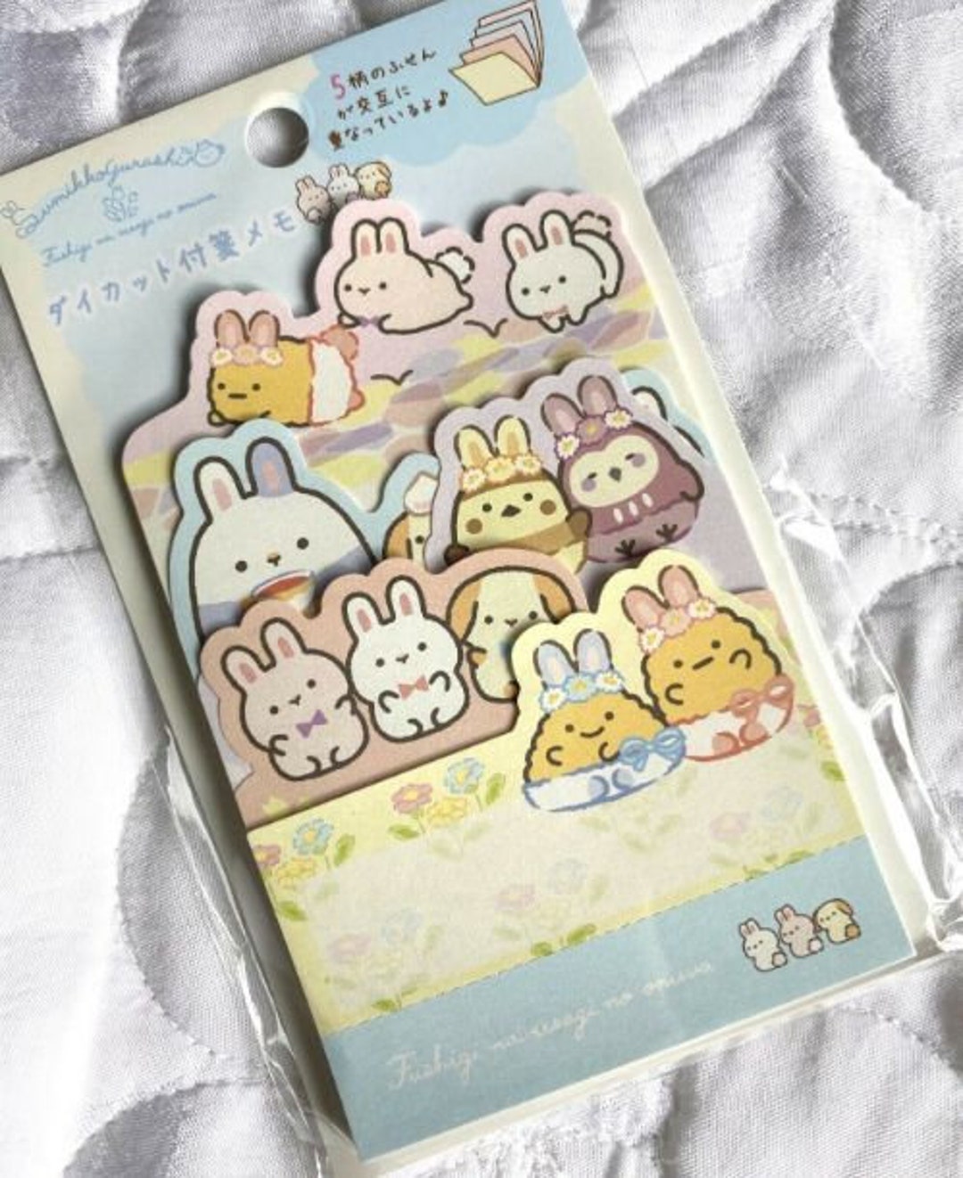 Kawaii Fusen Die Cut Sticky Tabs Powder Blue San-x Sumikko Bunnies 2021 ...