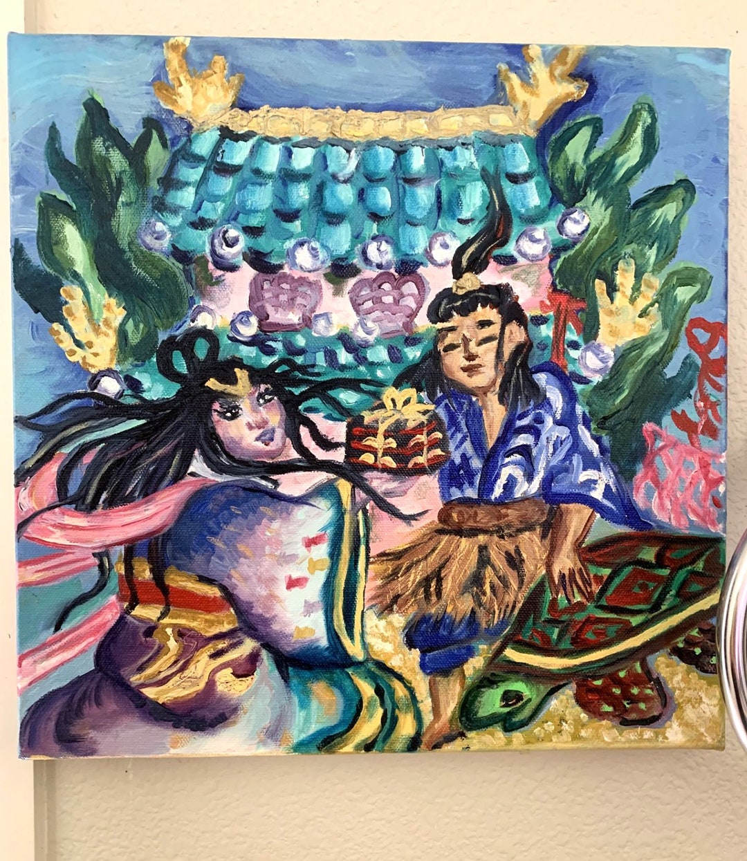 Original Artist Oil Painting 13 X 13 or Print Malia Autio URASHIMA TARO ...