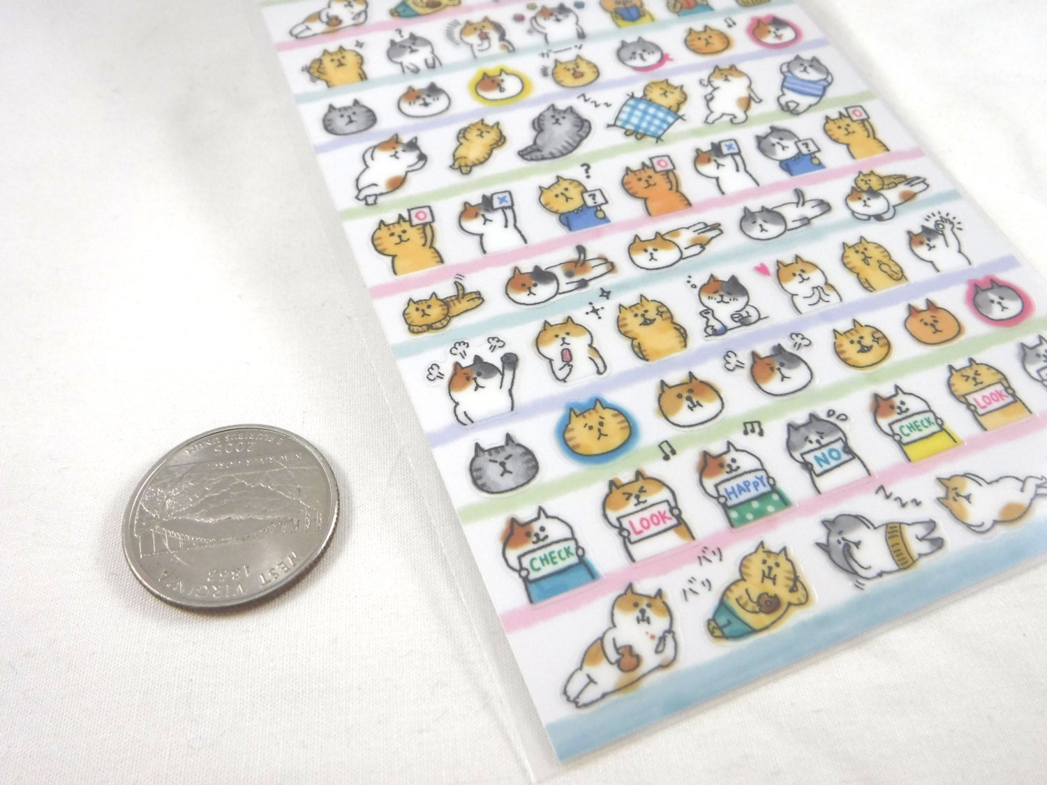 J Kawaii Japanese Sticker Sheet: Mind Wave - Goro Nyansuke - Stylized ...