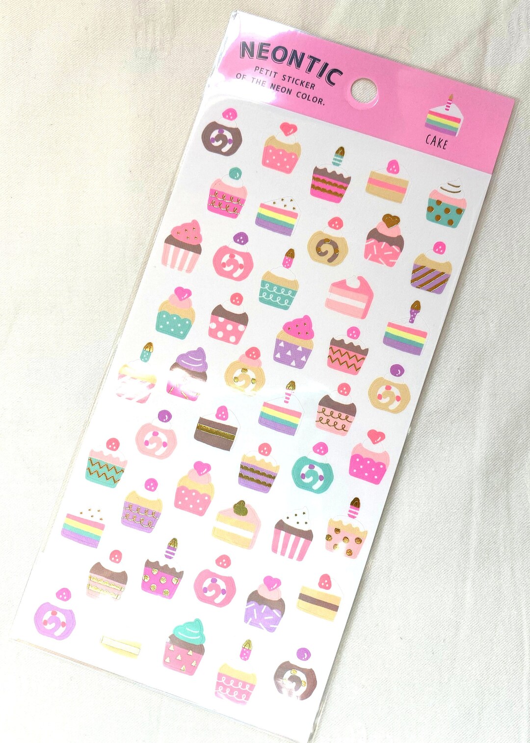 Kawaii Japan Sticker Sheet Assort: Pastel Neontic Neon CAKES - Etsy