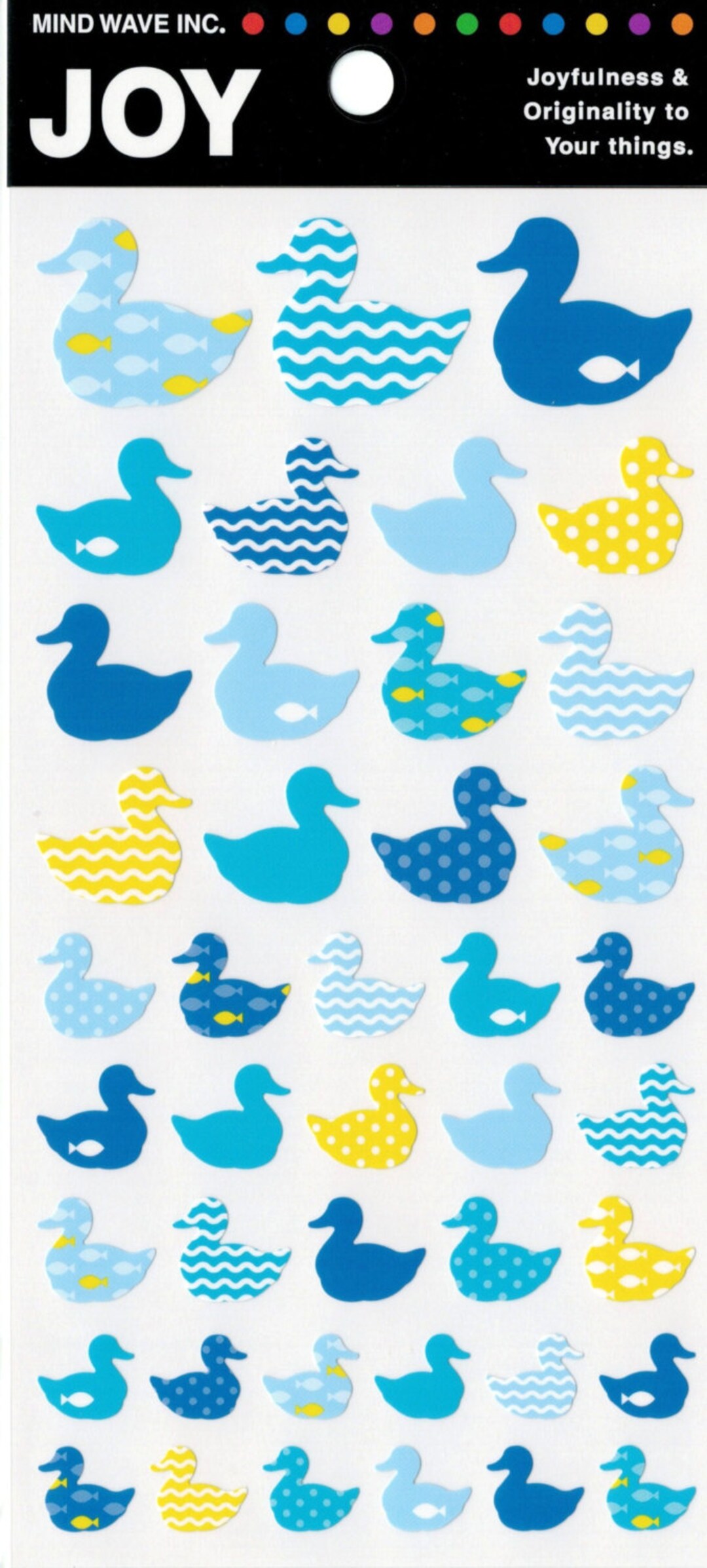 Kawaii Japanese Sticker Sheet: Joy Series 4 Size Mind Wave Ducks in ...