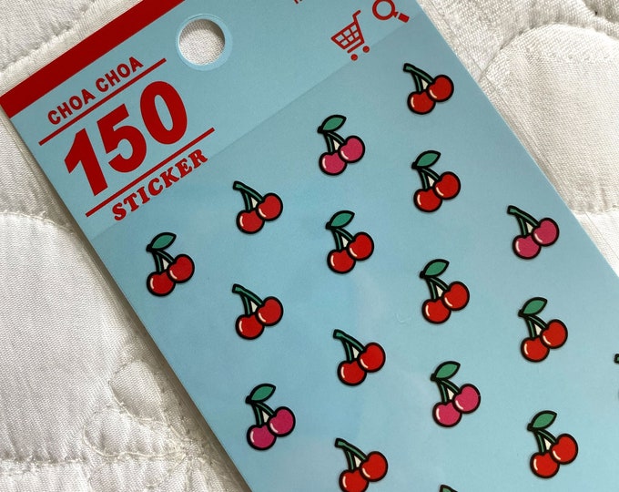 Kawaii Sticker Sheet: Choa Choa Korean Mart Mini Sticker Cherries Made ...