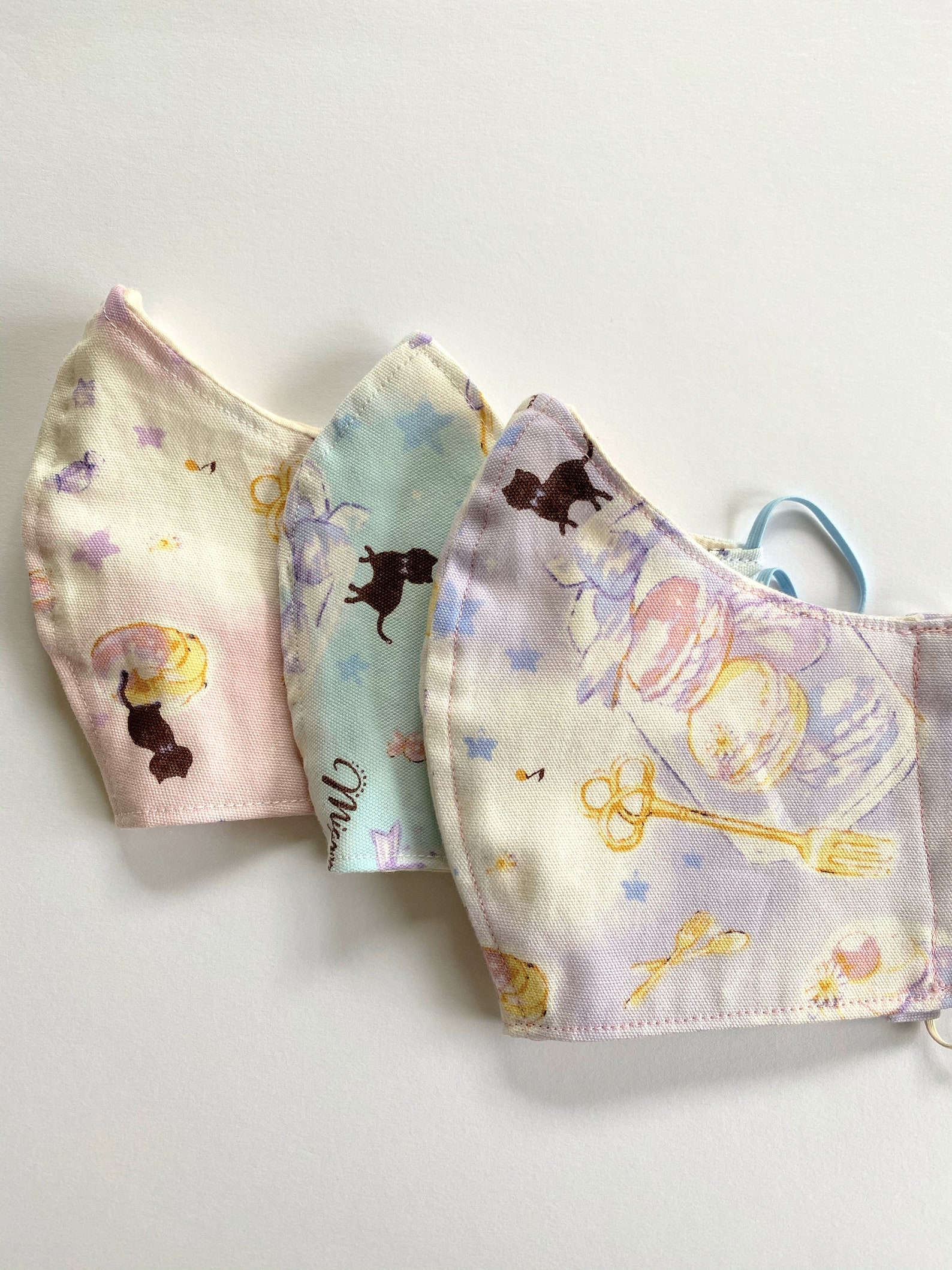 Made in USA Face Mask Macaron Kitten Sweet Tea time Pastel | Etsy