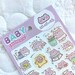 NOVELTY Japan Sticker Sheet Assort: BABY Bye Bye BEAR Purple Daily ...