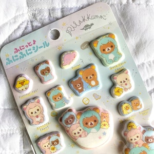 Kawaii Japan Sticker Sheet Assort Puffy Rilakkuma 2020 Pastel - Etsy