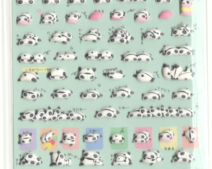 Kawaii Japan Sticker Sheet Assort: Mini Puffy Tarepanda - Etsy