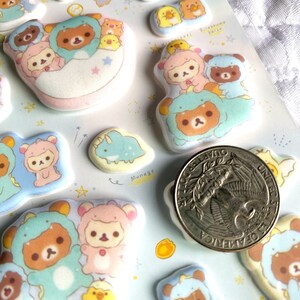 Kawaii Japan Sticker Sheet Assort Puffy Rilakkuma 2020 Pastel - Etsy