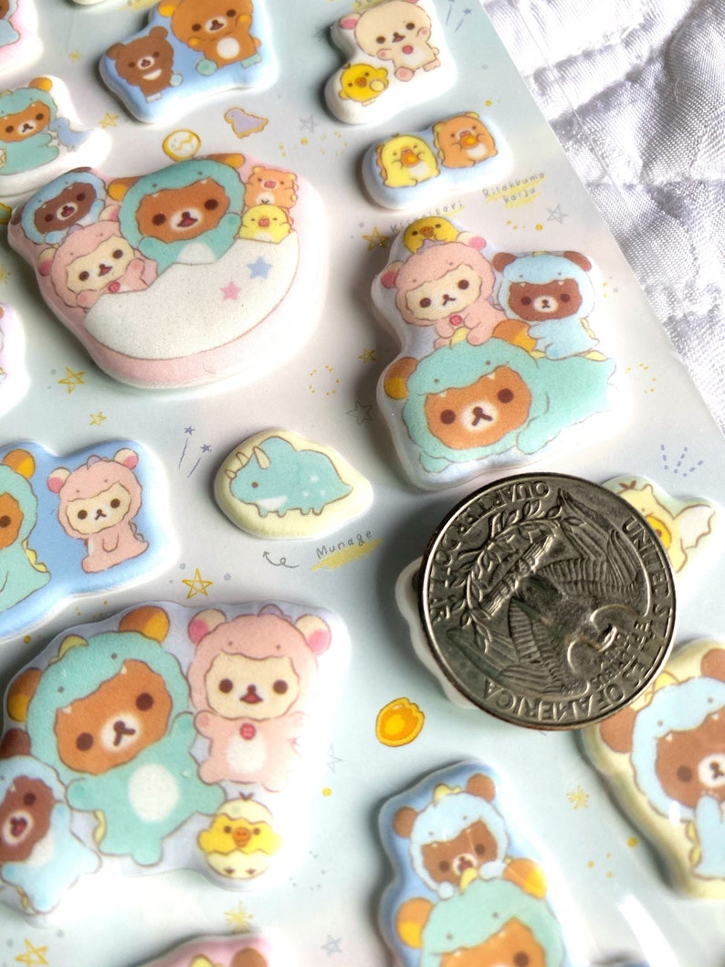 Kawaii Japan Sticker Sheet Assort Puffy Rilakkuma 2020 Pastel - Etsy