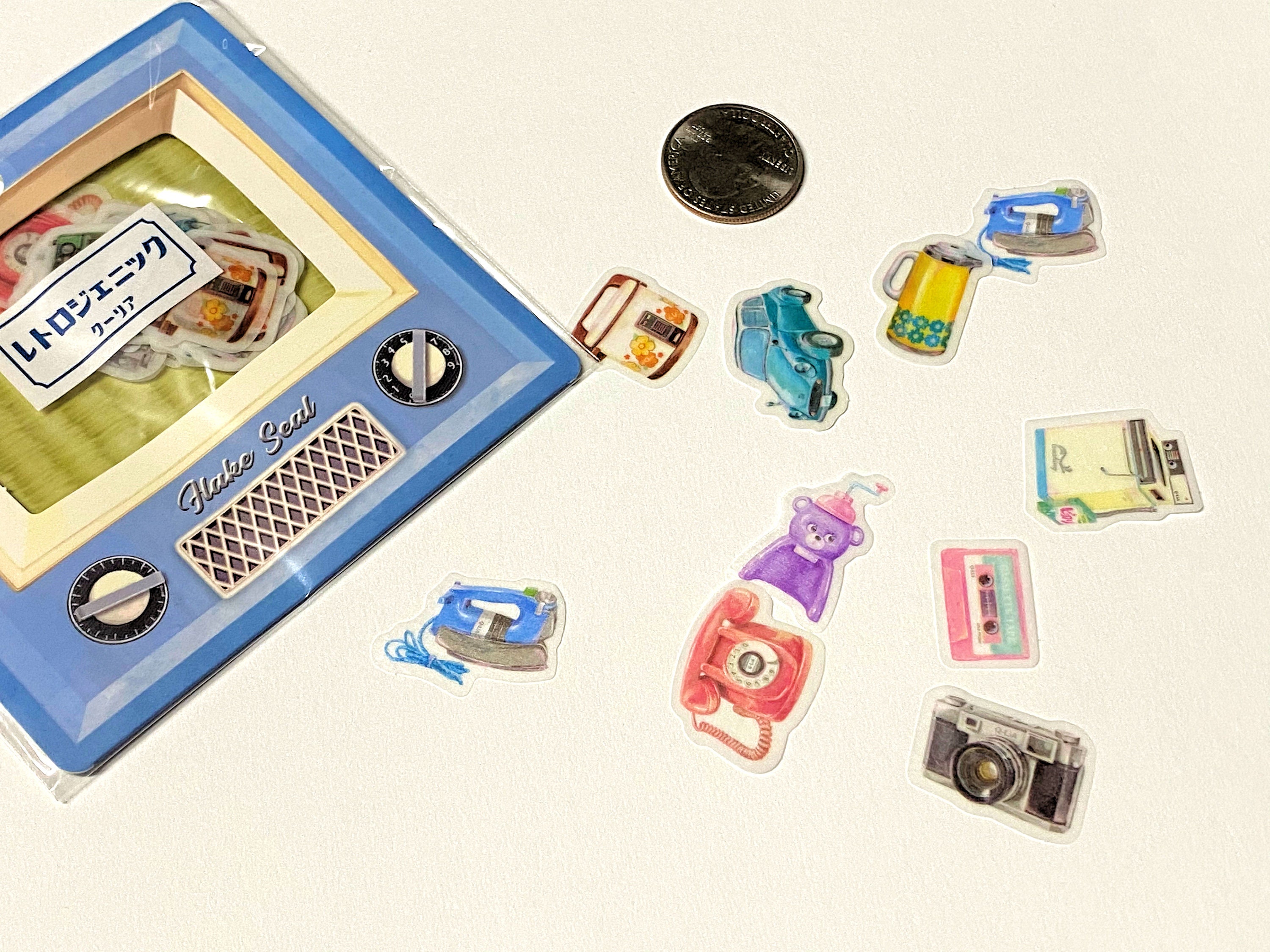 LARGE Kawaii Sticker Flakes Assort: Retro-genic Electronics - Etsy