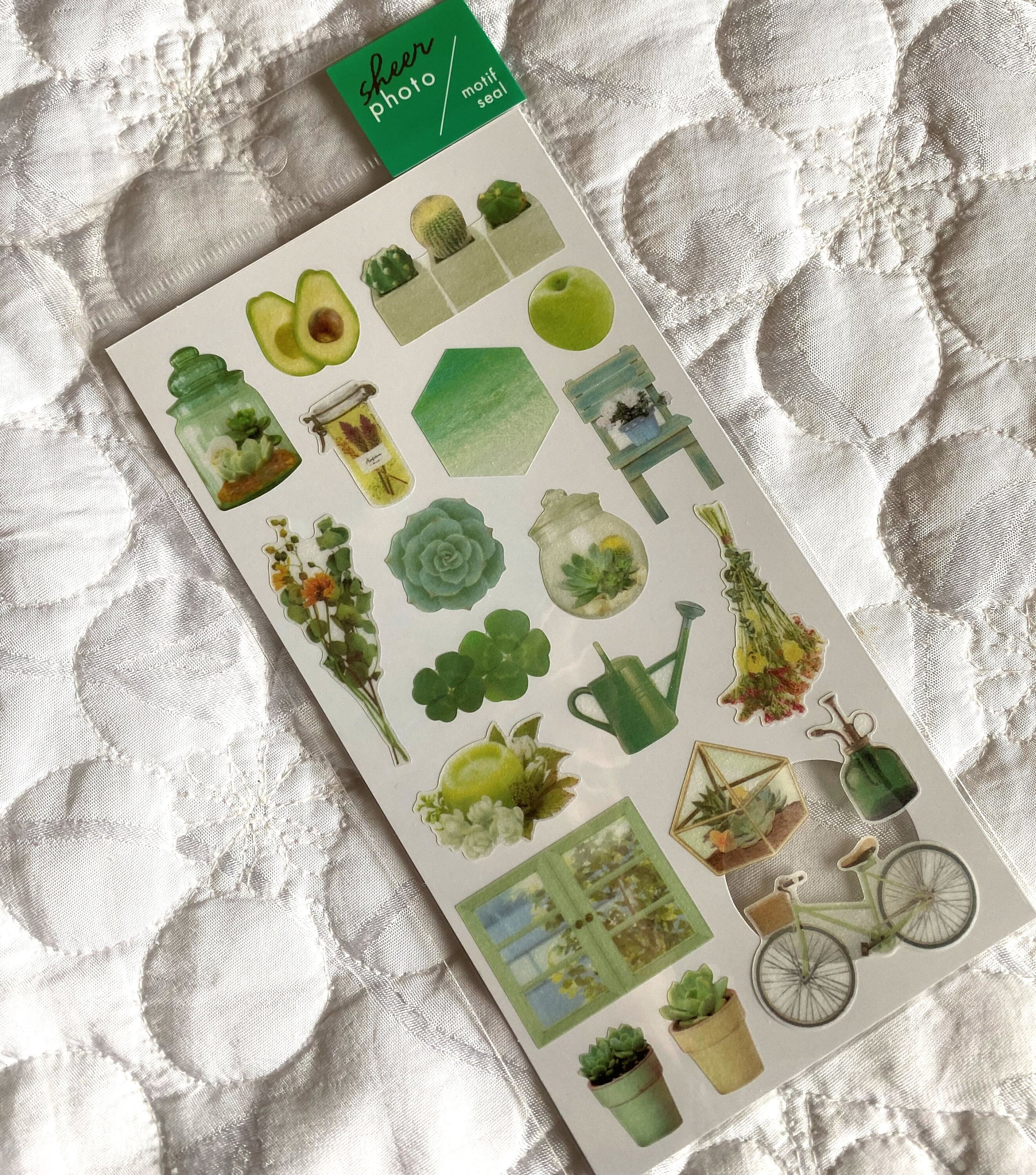Japan Sticker Sheet Assort: Sheer Photo Series Japanese GREEN | Etsy