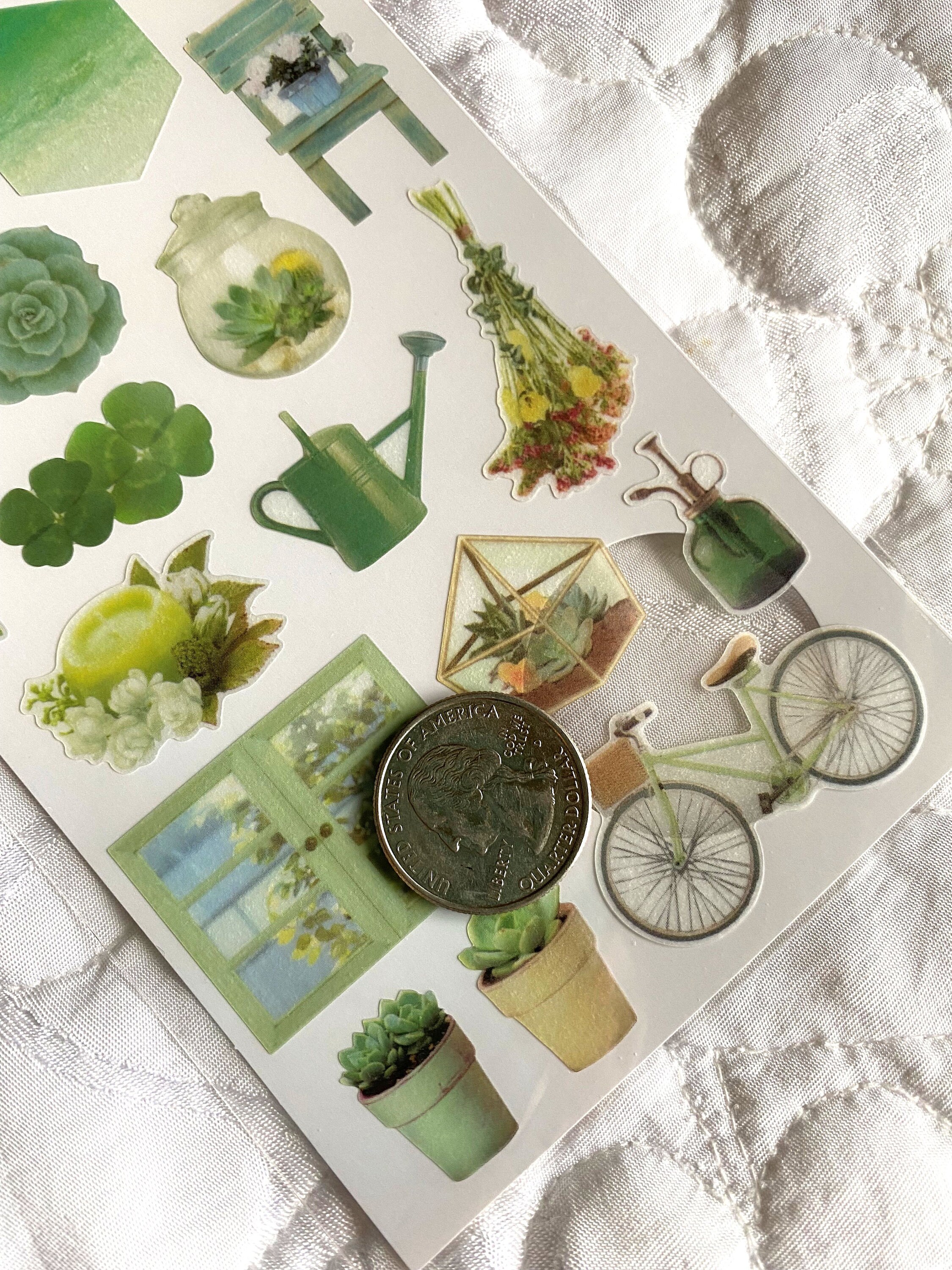 Japan Sticker Sheet Assort: Sheer Photo Series Japanese GREEN | Etsy