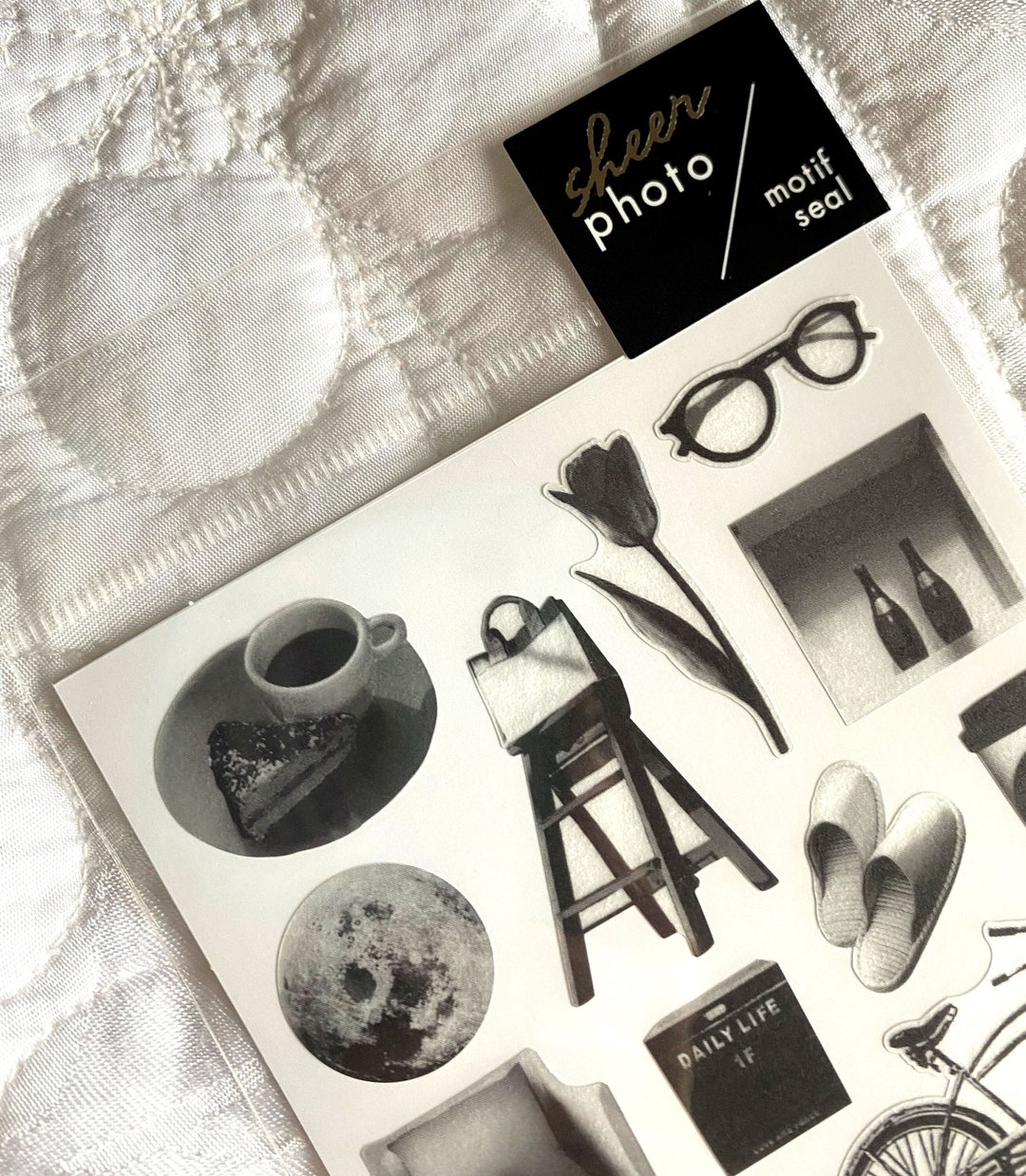 Japan Sticker Sheet Assort: Sheer Photo Series Japanese BLACK WHITE ...
