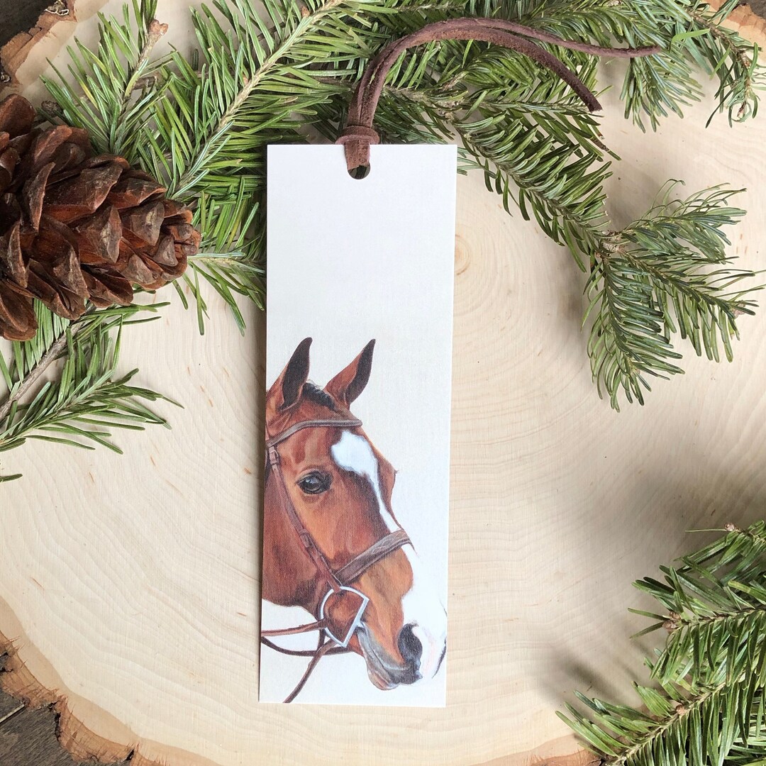 Horse Bookmark. Illustrated Hunter Jumper Lucky Charm. - Etsy Canada