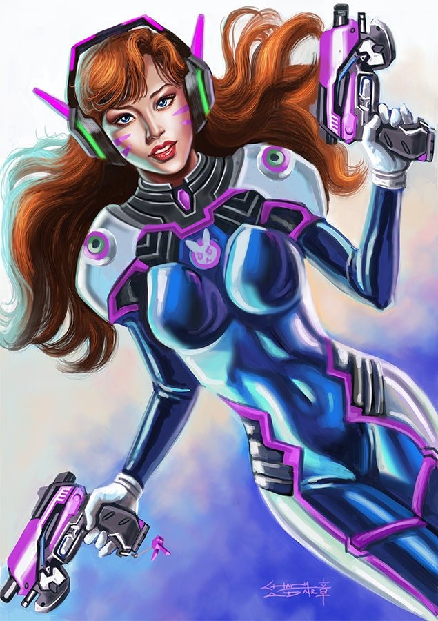Signed Sexy Asian Overwatch D.va 8.5 X 11 Print by Sandra - Etsy