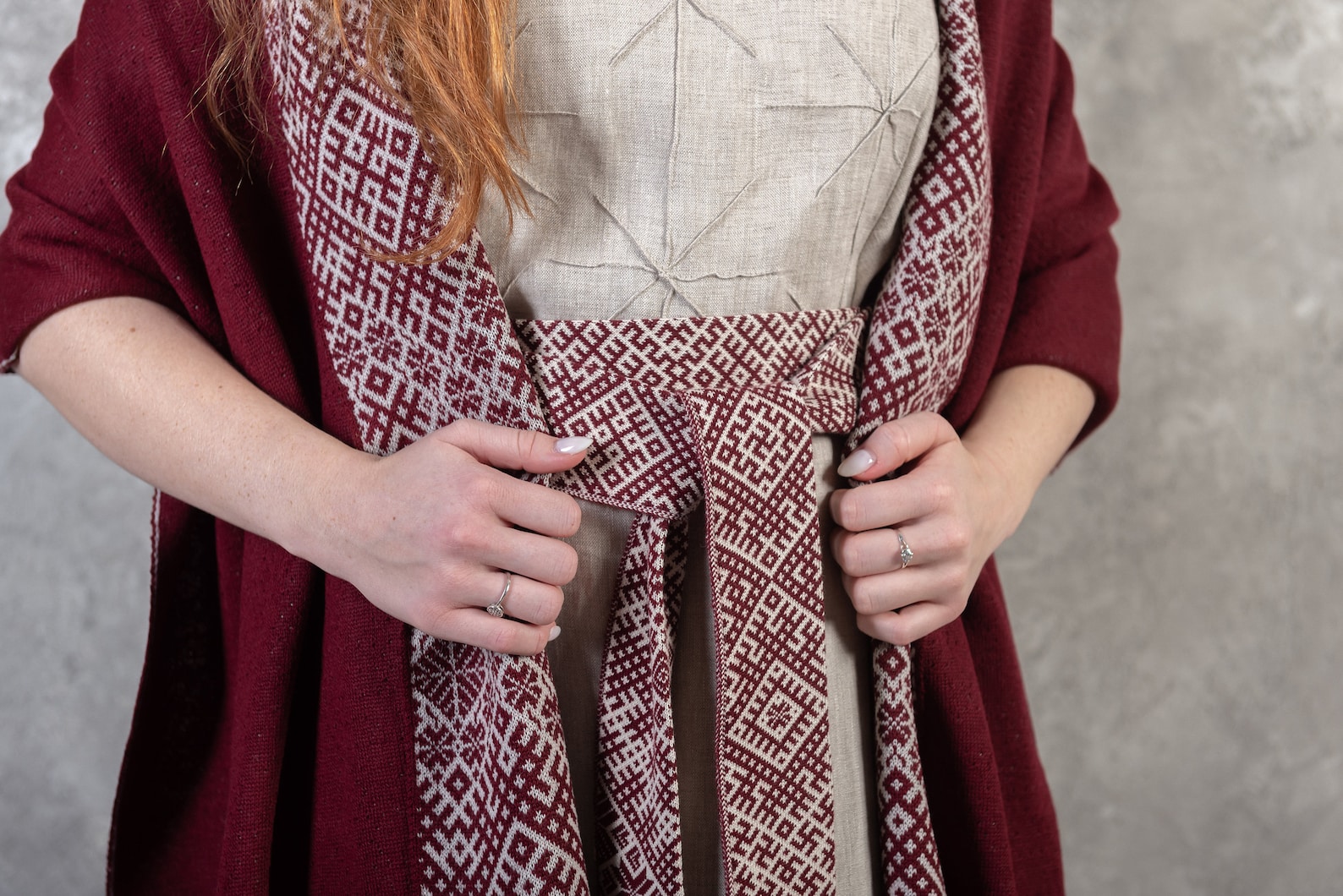Latvian Folk Costume Set With a Shoulder Scarf, Lielvarde Belt, and a ...