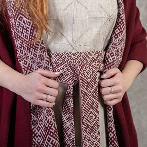 Latvian Folk Costume Set With a Shoulder Scarf, Lielvarde Belt, and a ...