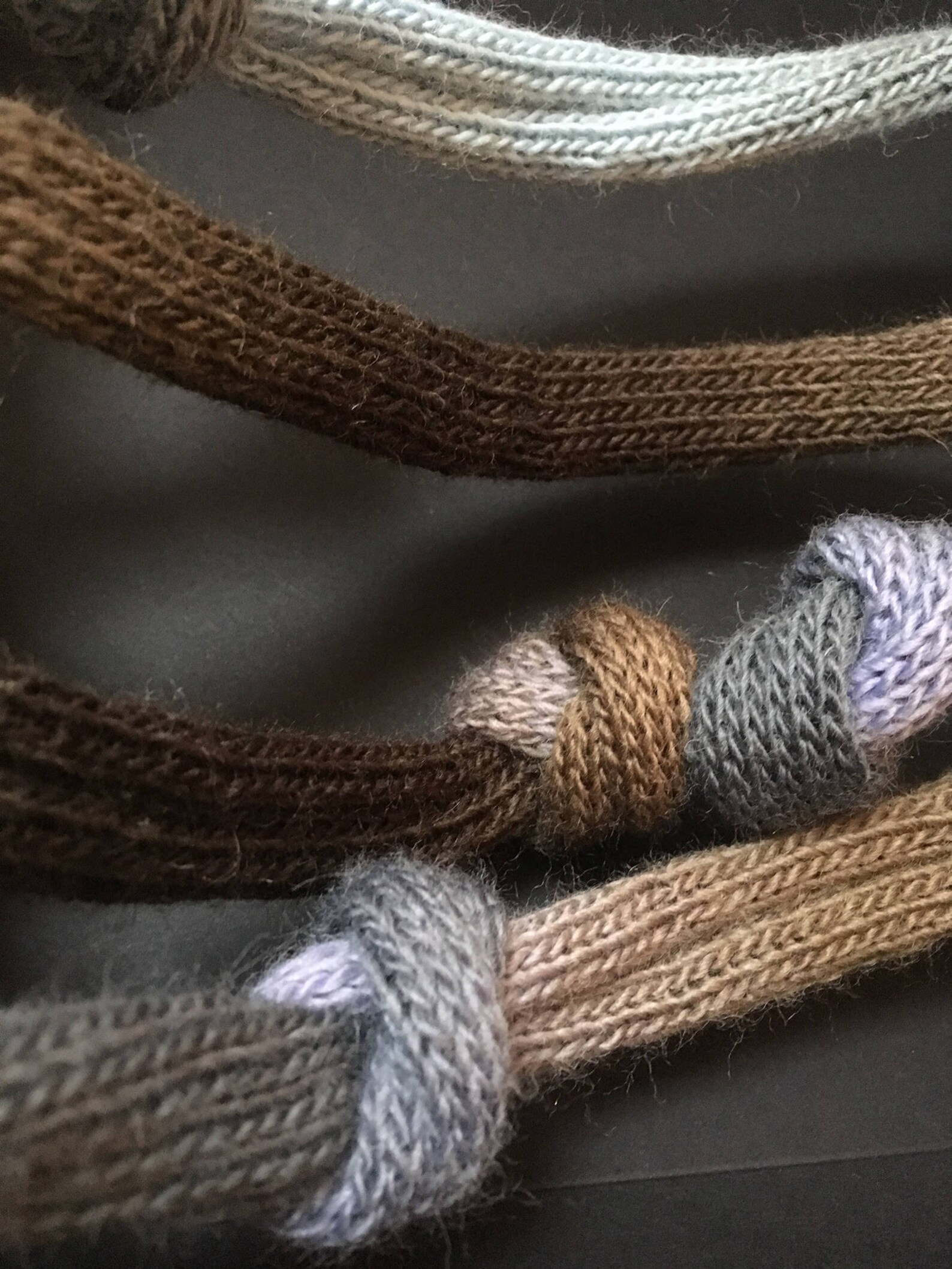 Knitted Necklace With Knots Handmade Collar From Wool | Etsy