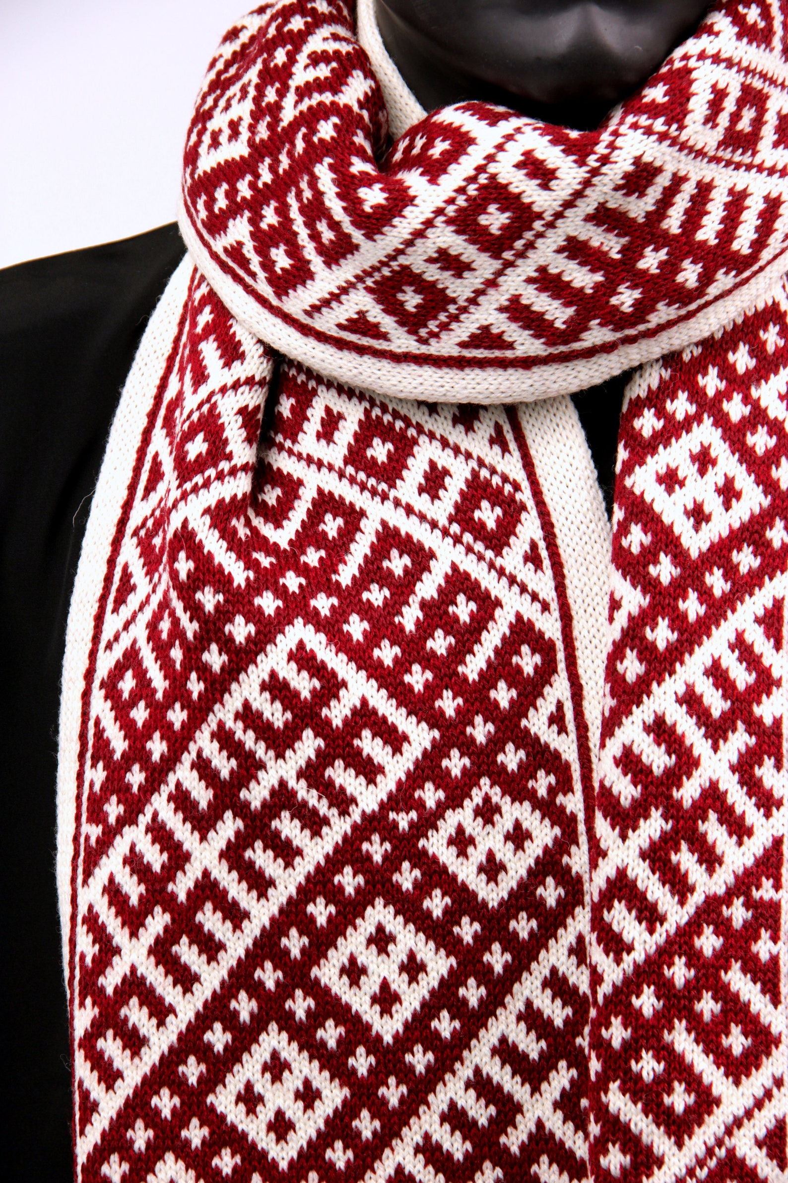 Knitted Scarf Latvian Folk Symbols, Lielvardes Belt Traditional Latvian ...