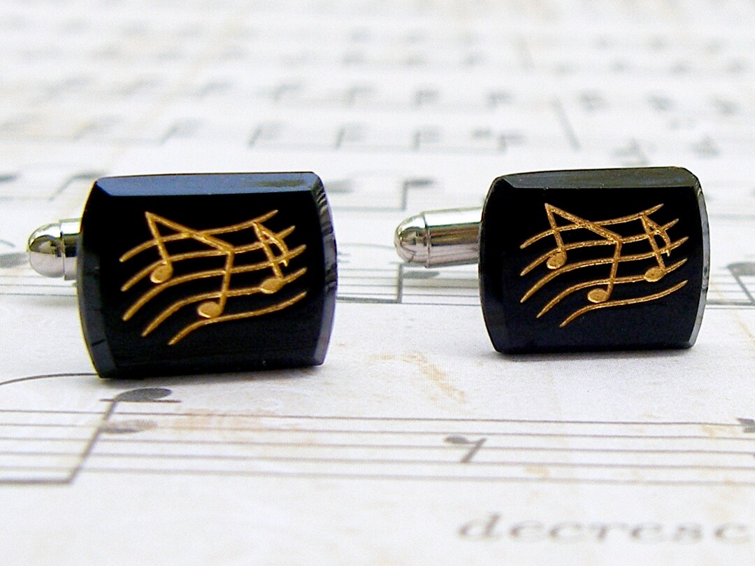 Music Note Cufflinks Let the Music Flow Collection Vintage - Etsy