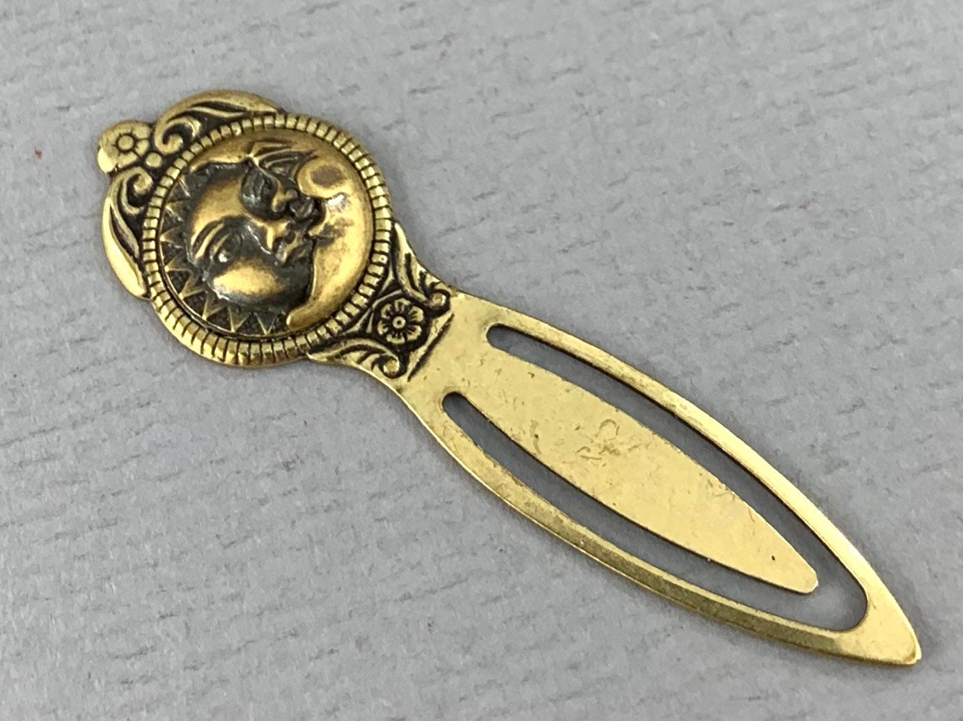 Sun and Moon - Vintage Style Antique Brass Celestial Bookmark, Teacher ...