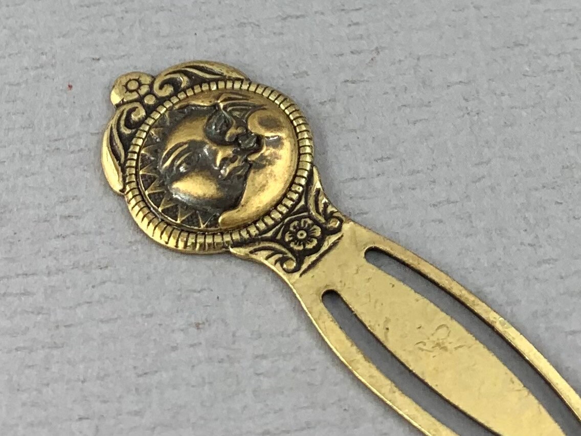Sun and Moon - Vintage Style Antique Brass Celestial Bookmark, Teacher ...