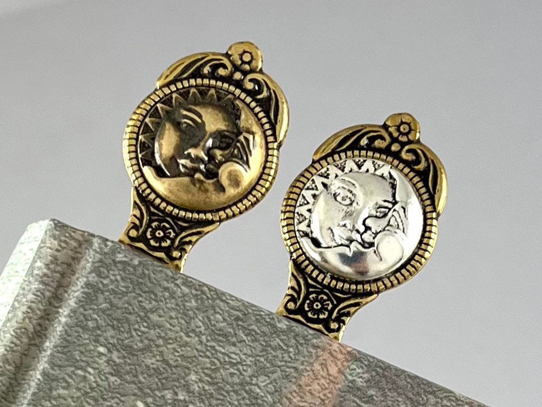 Sun and Moon Vintage Style Antique Brass Celestial Bookmark, Teacher ...