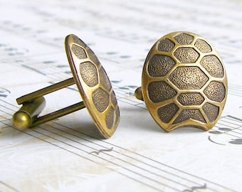 Turtle Shell Antique Silver Plated Cufflinks, Steampunk - Etsy
