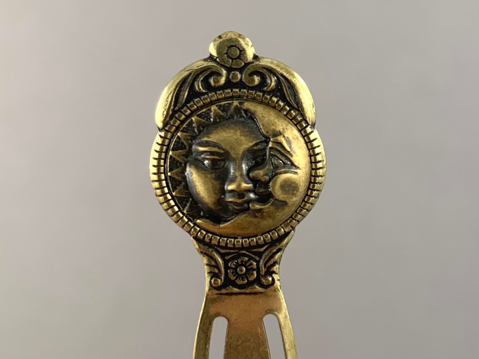 Sun and Moon - Vintage Style Antique Brass Celestial Bookmark, Teacher ...