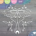 Floral Luna Moth Cut Files for Cricut and Silhouette .svg .png .dxf ...