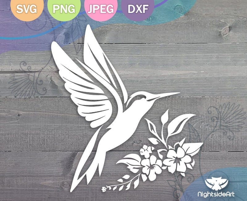 Hummingbird and Flowers Cut Files for Cricut and Silhouette .svg .png ...