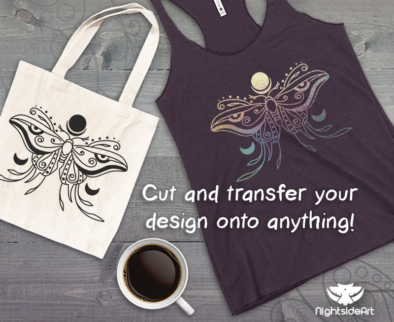 Celestial Moths, Moon Moths and Luna Moths 6 Pack Bundle, Cut Files for ...