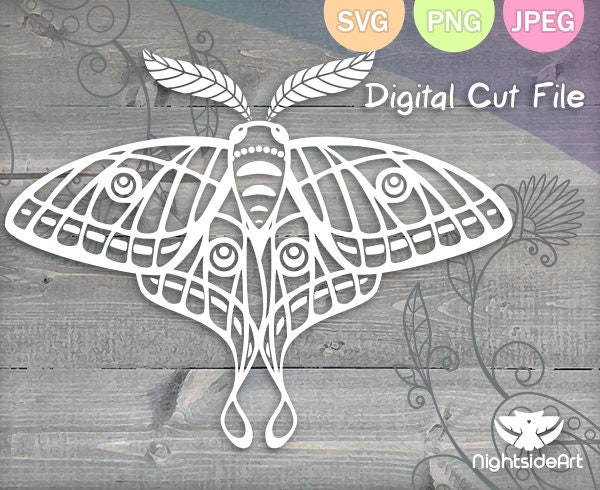 Moon Moth Cut Files for Cricut and Silhouette | Etsy Australia