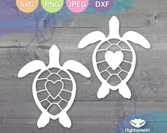 Sea Turtle Family Cut Files for Cricut and Silhouette .svg .png .jpg ...