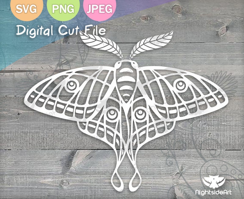 Moon Moth Cut Files for Cricut and Silhouette - Etsy