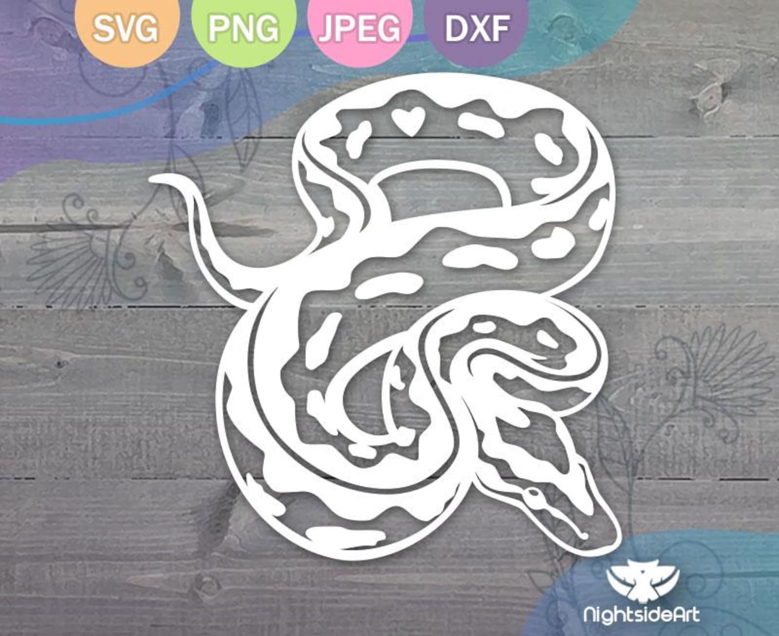 Ball Python Cut Files for Cricut and Silhouette .svg .png .jpg .dxf - Etsy