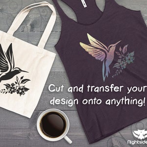 Hummingbird and Flowers Cut Files for Cricut and Silhouette .svg .png ...