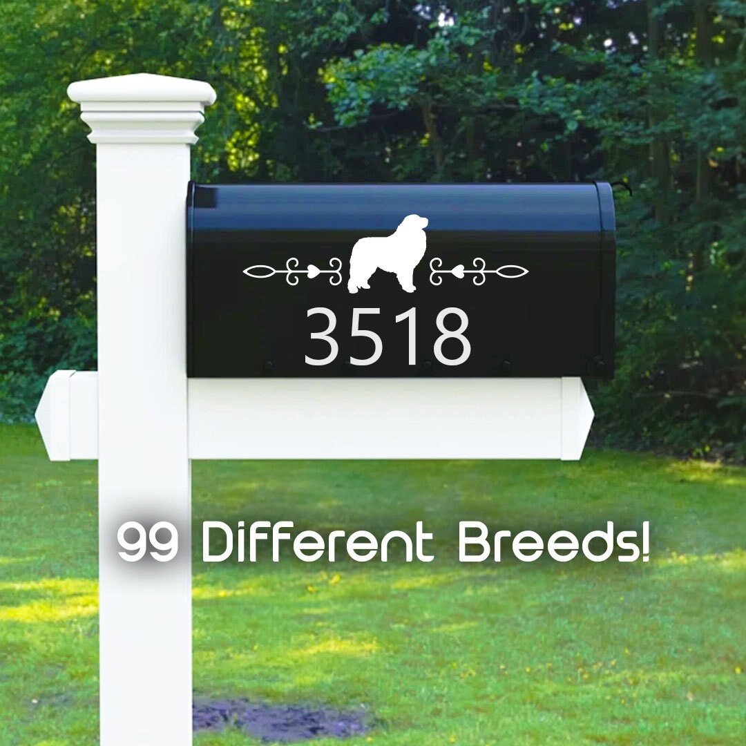 Custom Dog Mailbox Vinyl Decal With House Address Numbers - Etsy