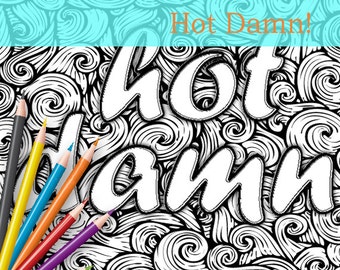 Kiss My Grits Printable Coloring Book Page Southern Slang | Etsy