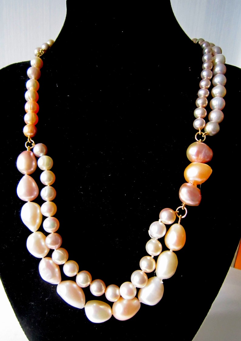 Pearl Necklace 9ct Gold & Diamond Catch - Etsy