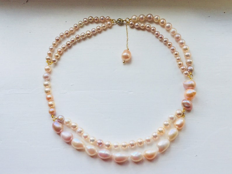 Pearl Necklace 9ct Gold & Diamond Catch - Etsy