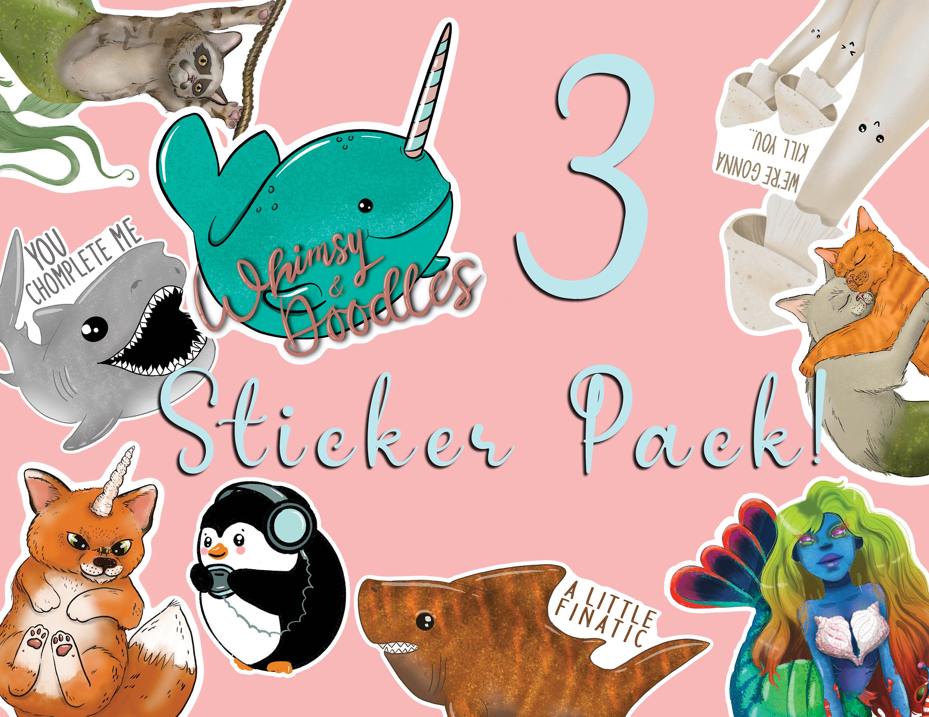 3 Sticker Bundle Choose Any 3 Stickers for a Discounted - Etsy