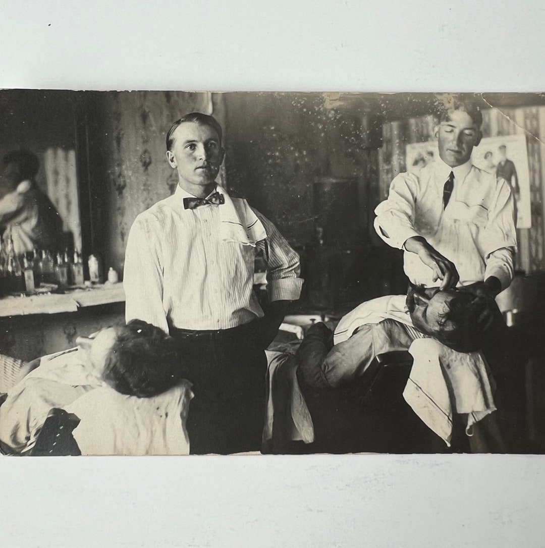 Tonsorial Parlor Vintage Real Photo Postcard RPPC Occupational ...