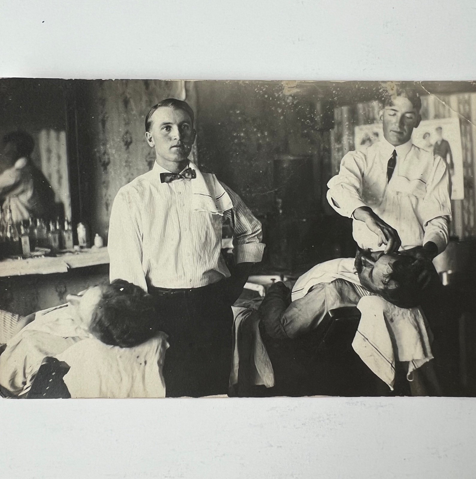 Tonsorial Parlor Vintage Real Photo Postcard RPPC Occupational ...