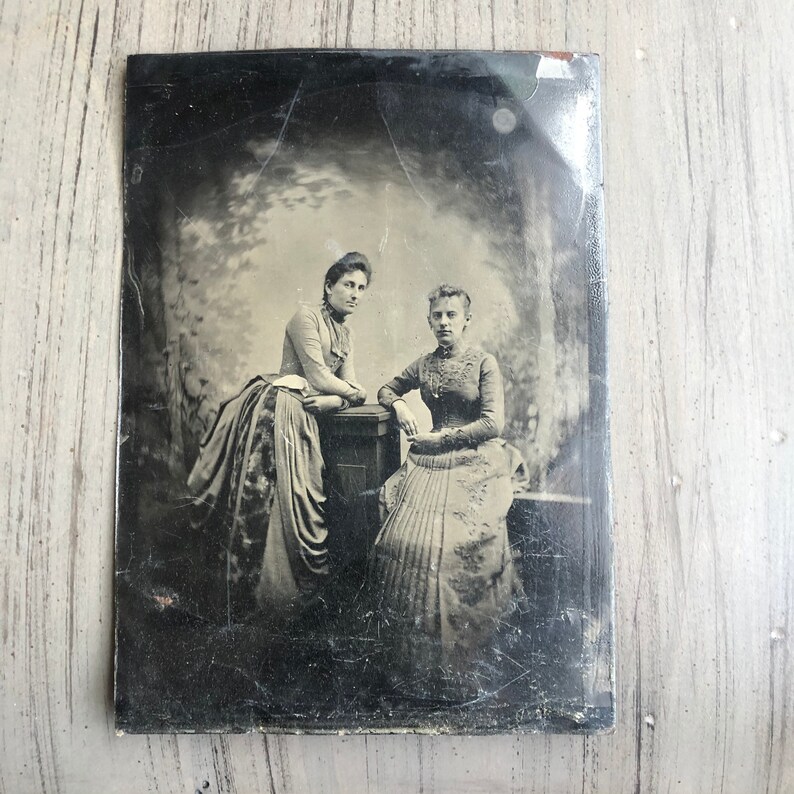 Full Plate Tintype Victorian Fashion Large Antique Ferrotype Civil War ...