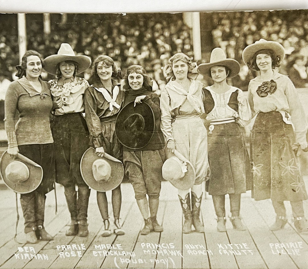 Rodeo Cowgirls Vintage Doubleday RPPC Antique Real Photo Postcard - Etsy