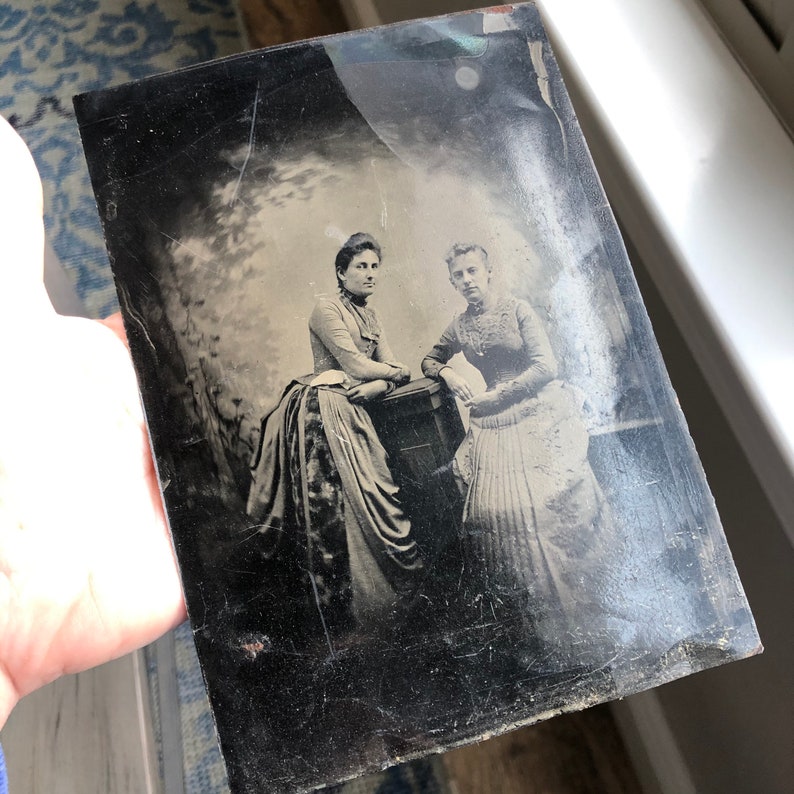 Full Plate Tintype Victorian Fashion Large Antique Ferrotype Civil War ...