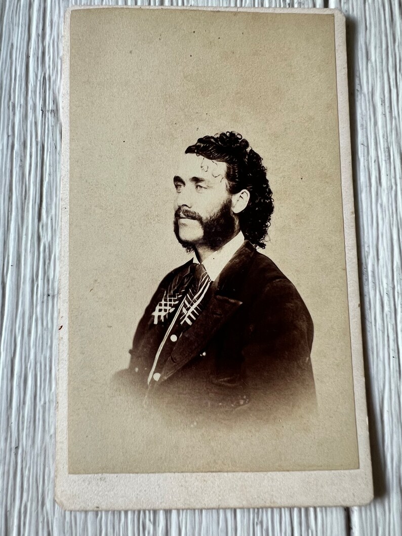 Magnificent Mane Vintage CDV Handsome Man With Curls & Mutton Chops ...